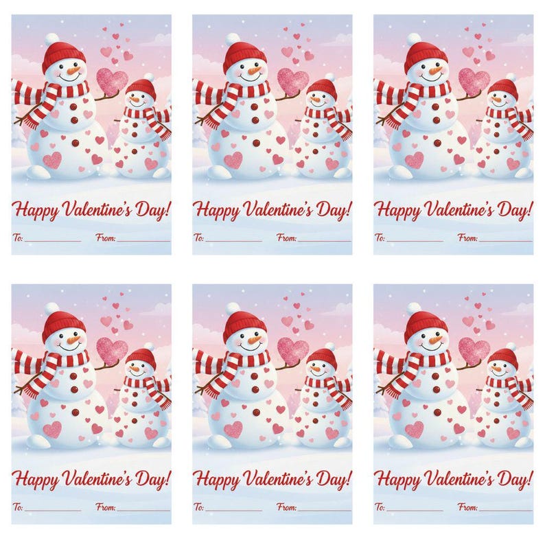 Printable Valentine Cards for Kids | Snowman Classroom Exchange ...