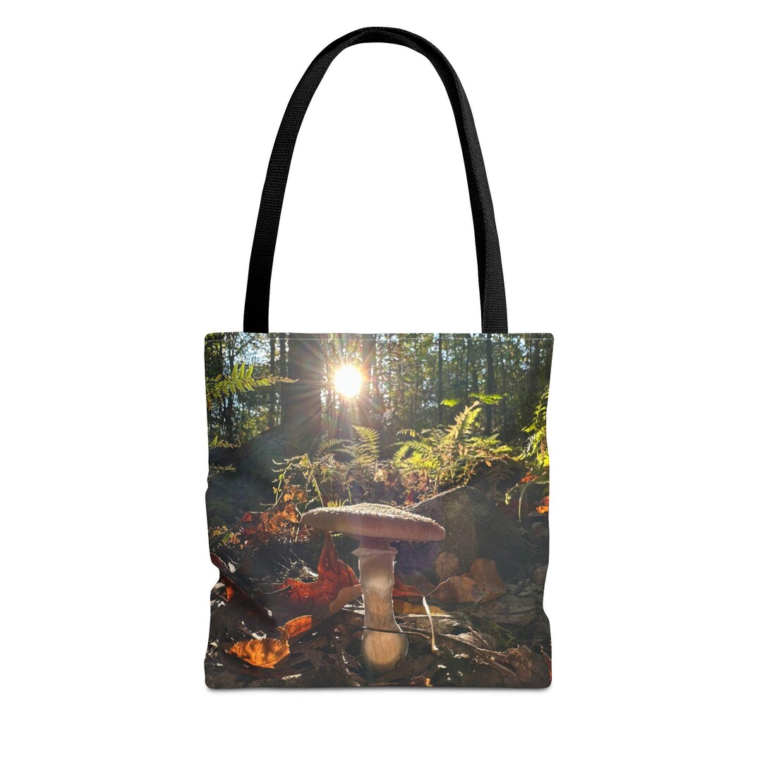 Mythic Mushroom Tote Bag Sunlit Forest Woodland Nature Canvas Tote - Etsy