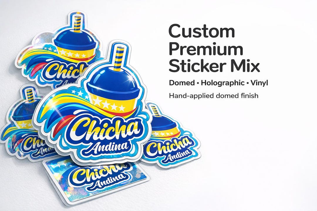 Custom Sticker Mix – Domed Resin, Holographic & Vinyl Die Cut Stickers ...