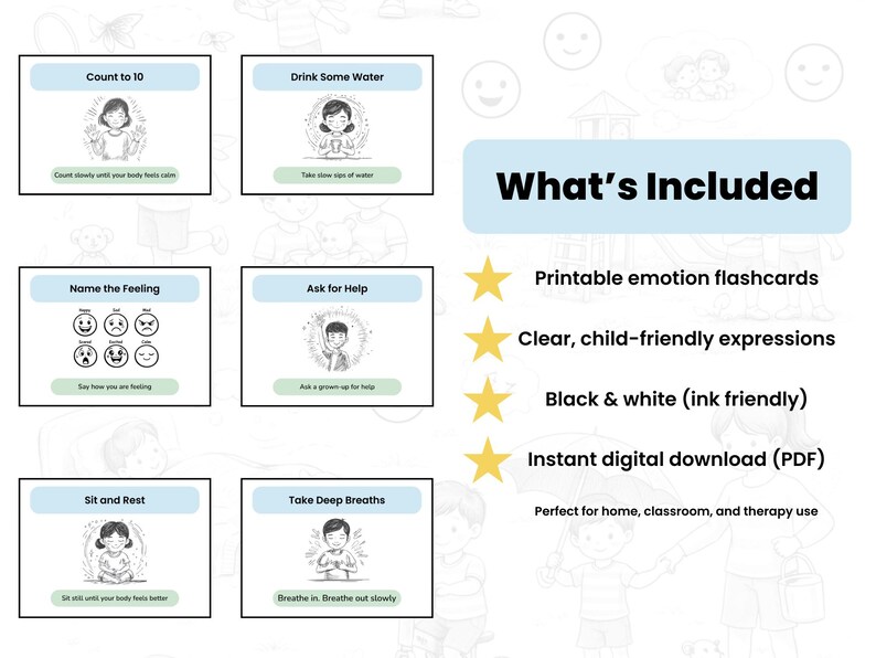 Emotion Flashcards for Kids | Printable Feelings Cards for Emotional ...