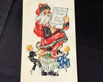 A Merry Christmas Embossed Postcard - Etsy