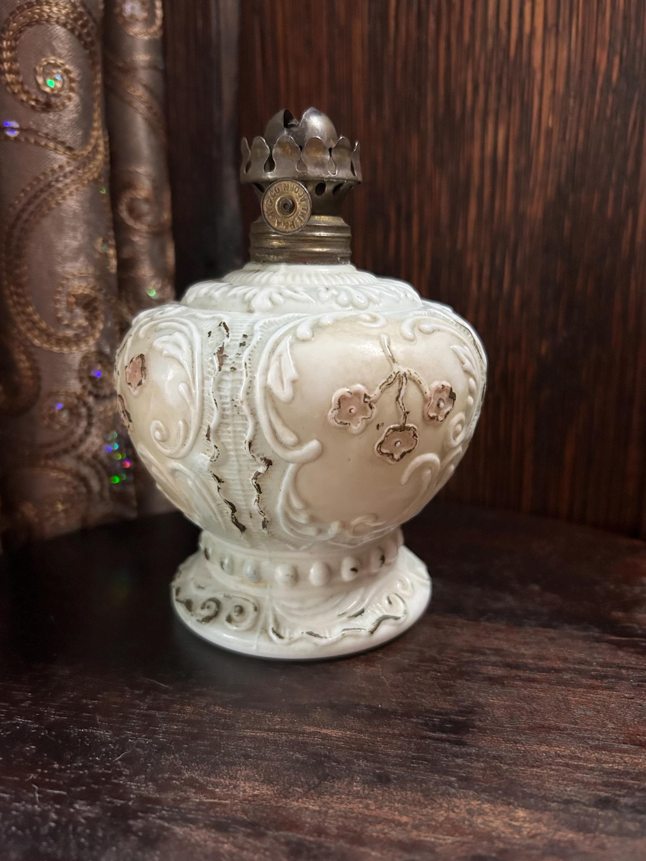 Milk Glass Oil Lamp Base - Etsy