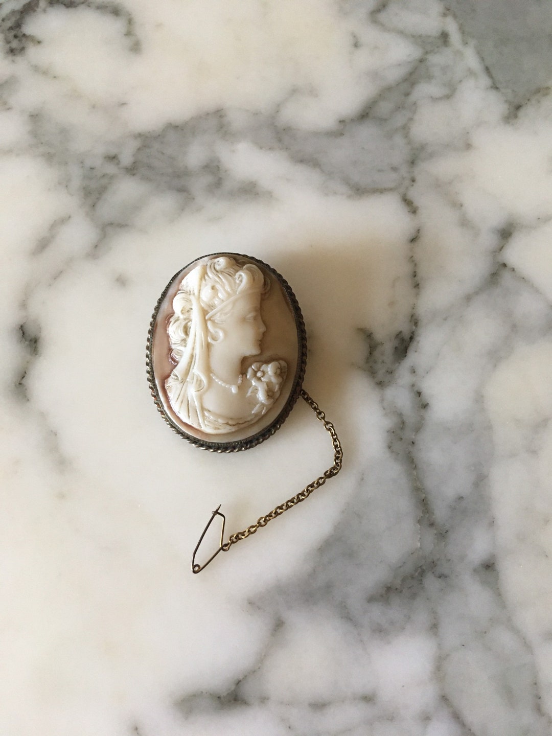 Vintage Cameo Pin: Classic Portrait Brooch - Etsy