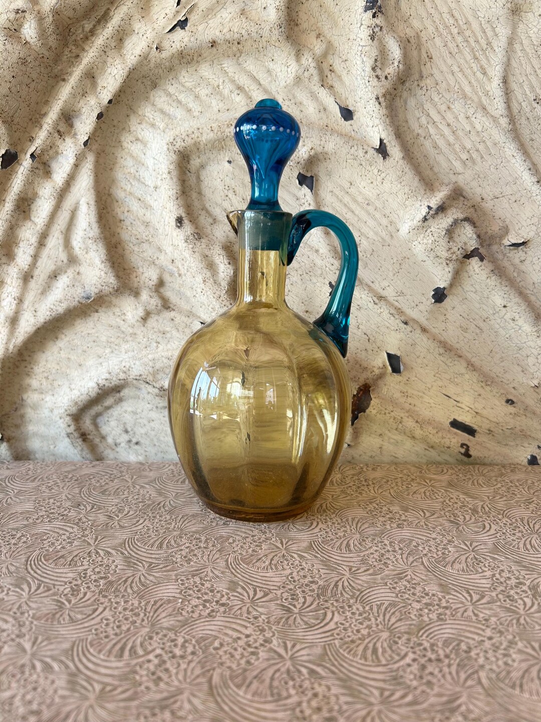 Amber and Blue Cruet - Etsy