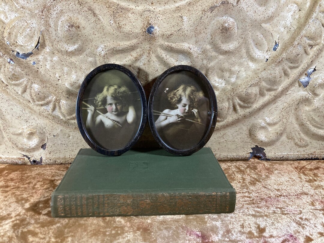Cupid Awake and Cupid Asleep Prints in Dual Oval Frame - Etsy