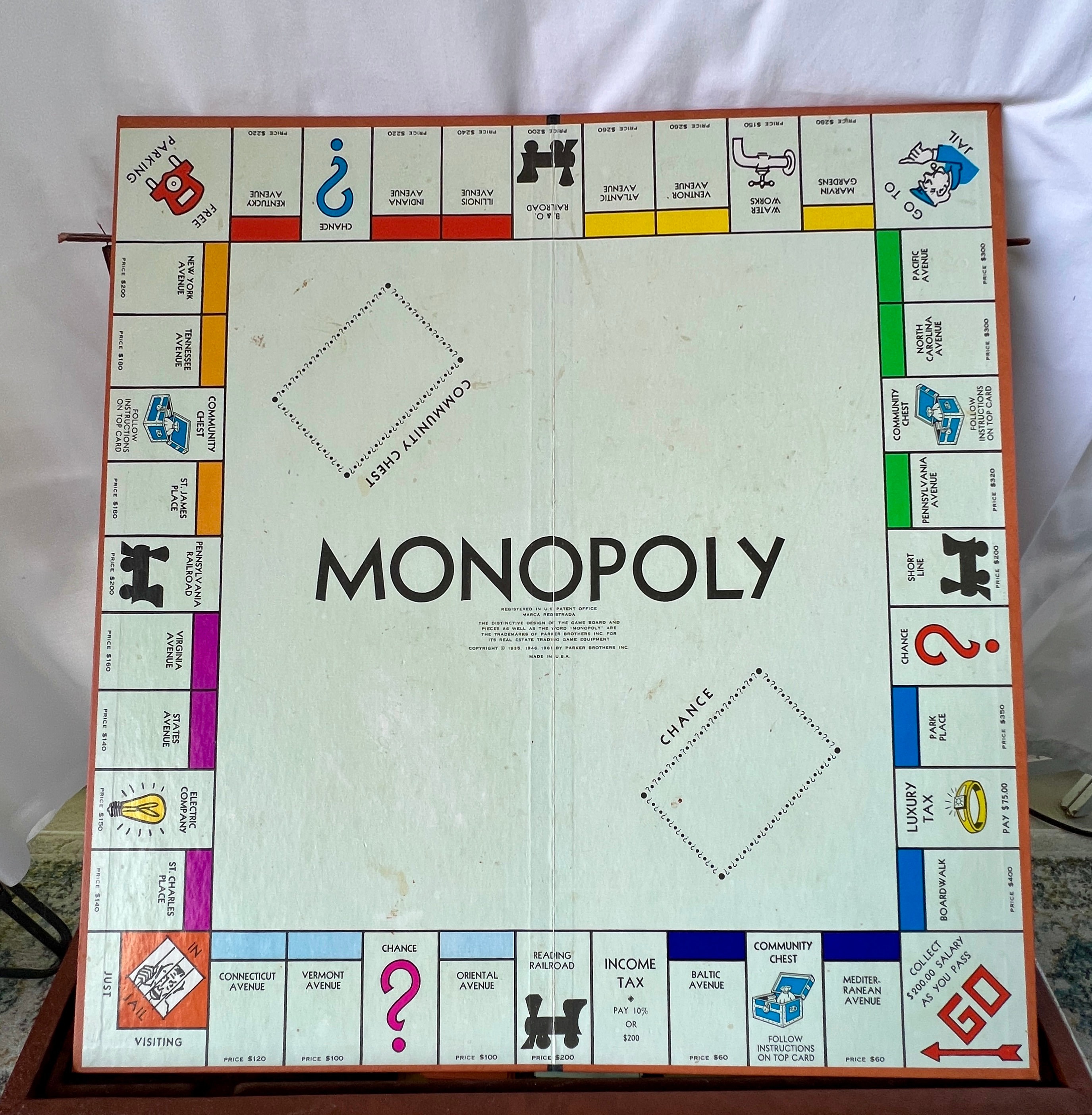 Vintage Monopoly Game in Faux Leather Case 1961 - Etsy
