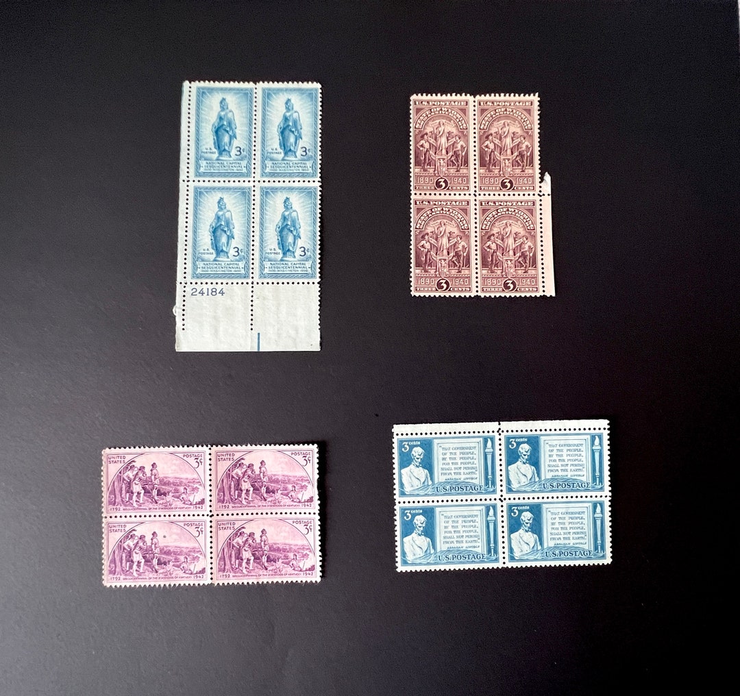 USPS Sets of 3 Cent Stamps Sets From 1940-1950 Uncirculated - Etsy
