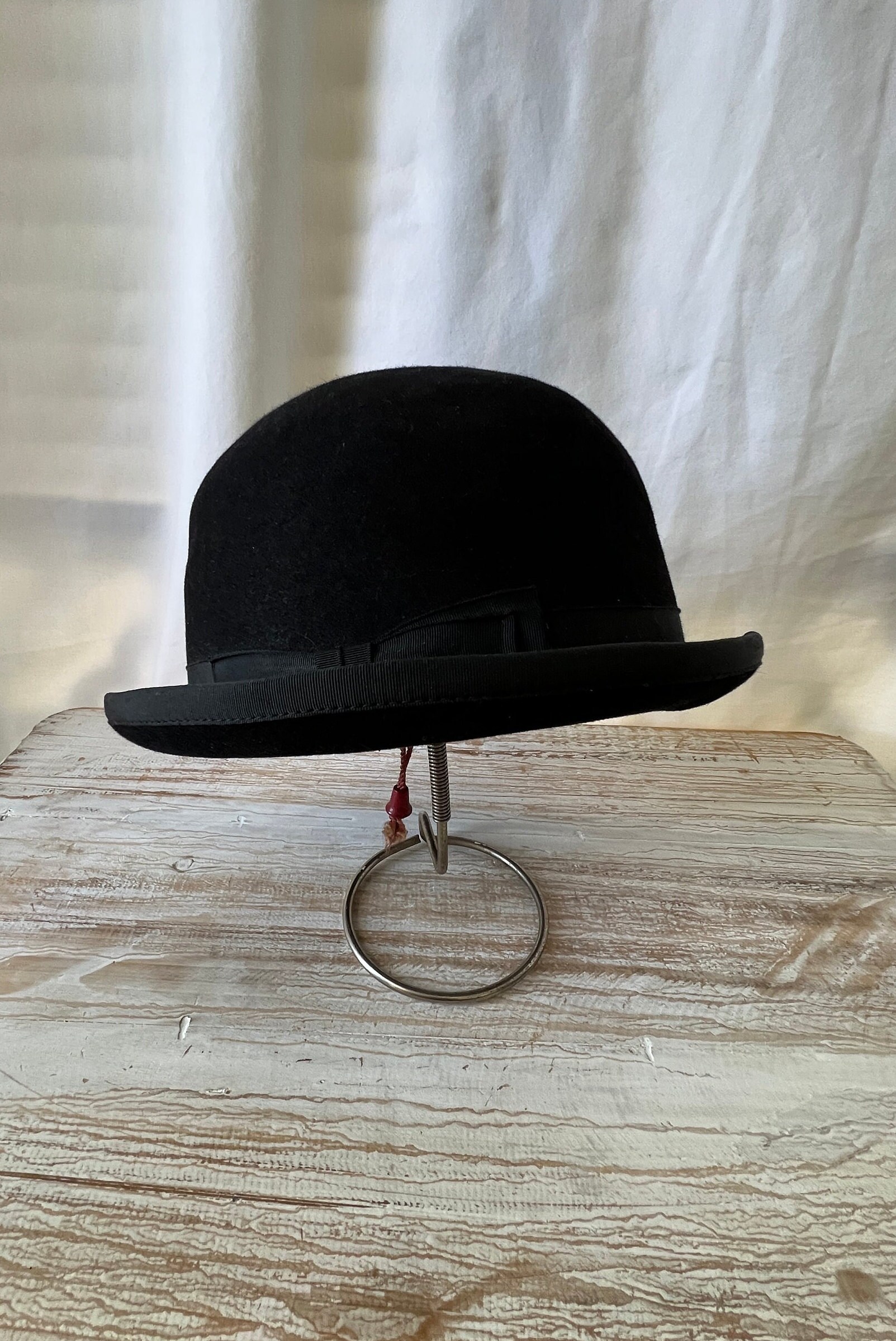 Vintage Roni Ladies Black Bowler Equestrian Dressage Hat, Size 7 1/8 ...