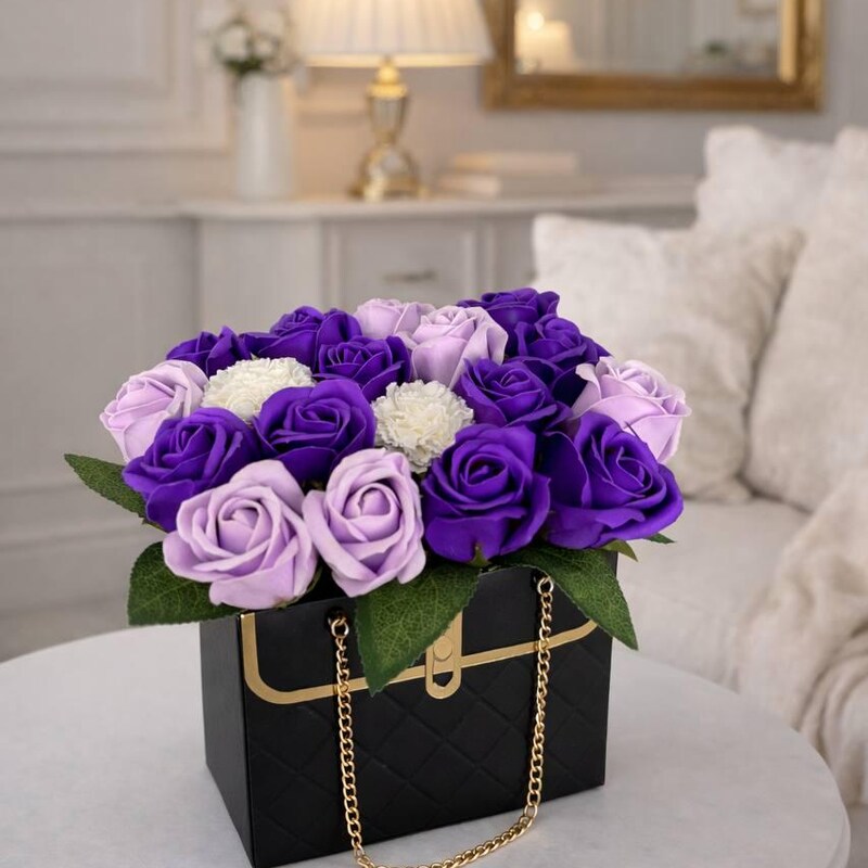 Soap Flowers Bouquet Box - Etsy