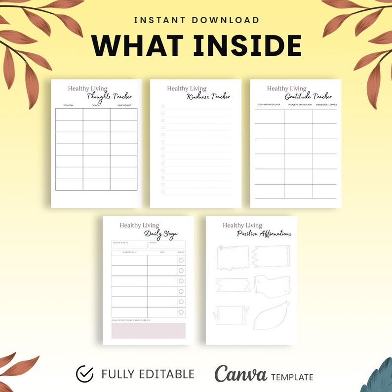 Healthy Living Journal 2026 | Wellness Planner | Editable Canva Health ...