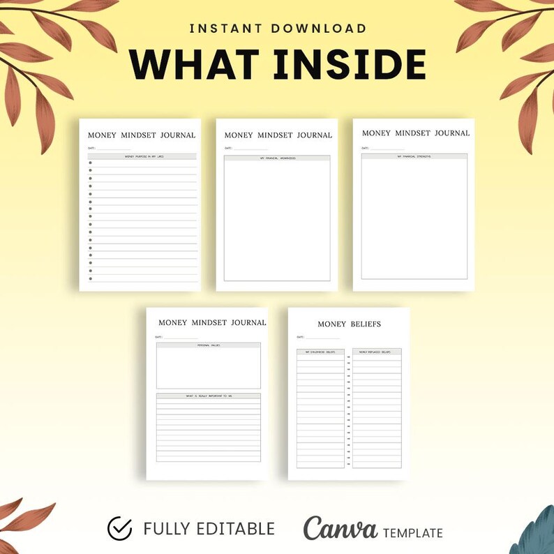 Money Mindset Planner 2026 | Financial Goals & Budget Tracker | Canva ...