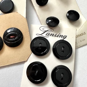 Black Vintage Buttons on Nine Cards Forty-two Buttons NOS - Etsy