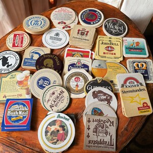 Vintage Beer Coasters Lot of 20 Vintage European Pub Bar Cardboard ...
