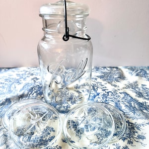 ONE Replacement Vintage Clear Glass Jar Lid for Mason, Atlas, Ball Jars ...