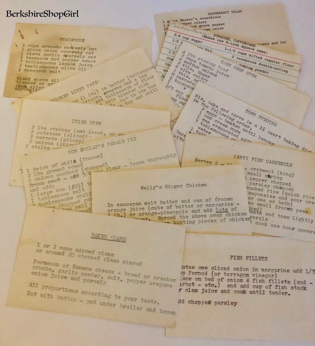 Vintage Recipe Card Collection: Printable Collage Sheets (digital ...