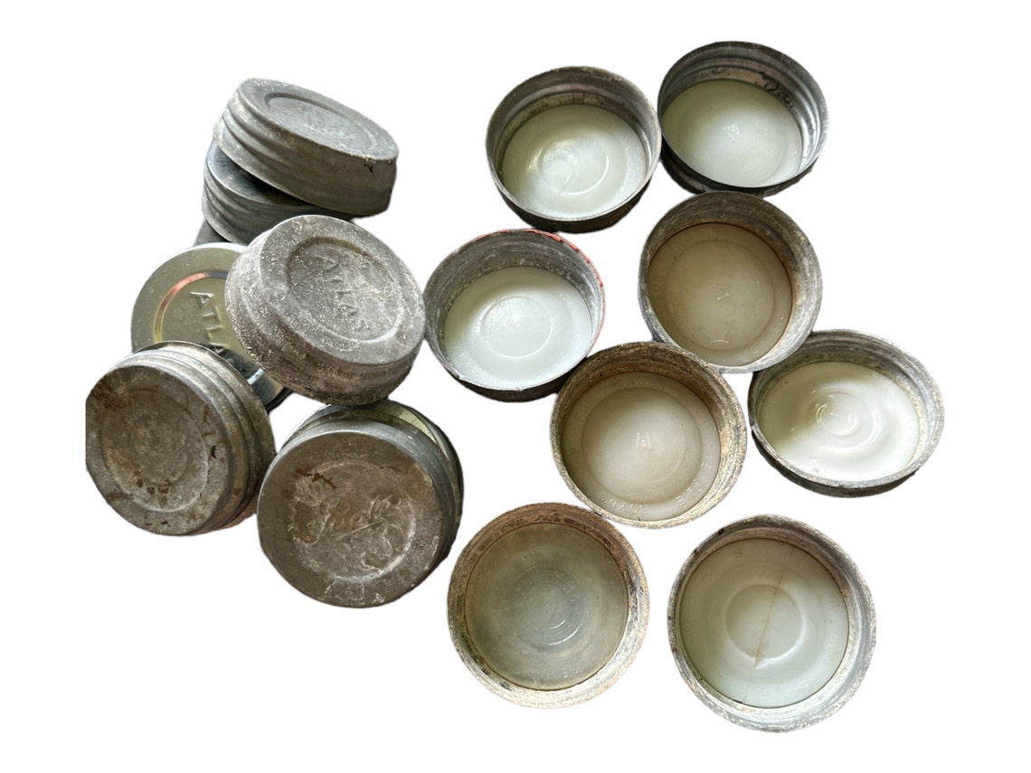 Vintage Zinc Jar Lids With Porcelain Insert Standard Mason/atlas/ball ...