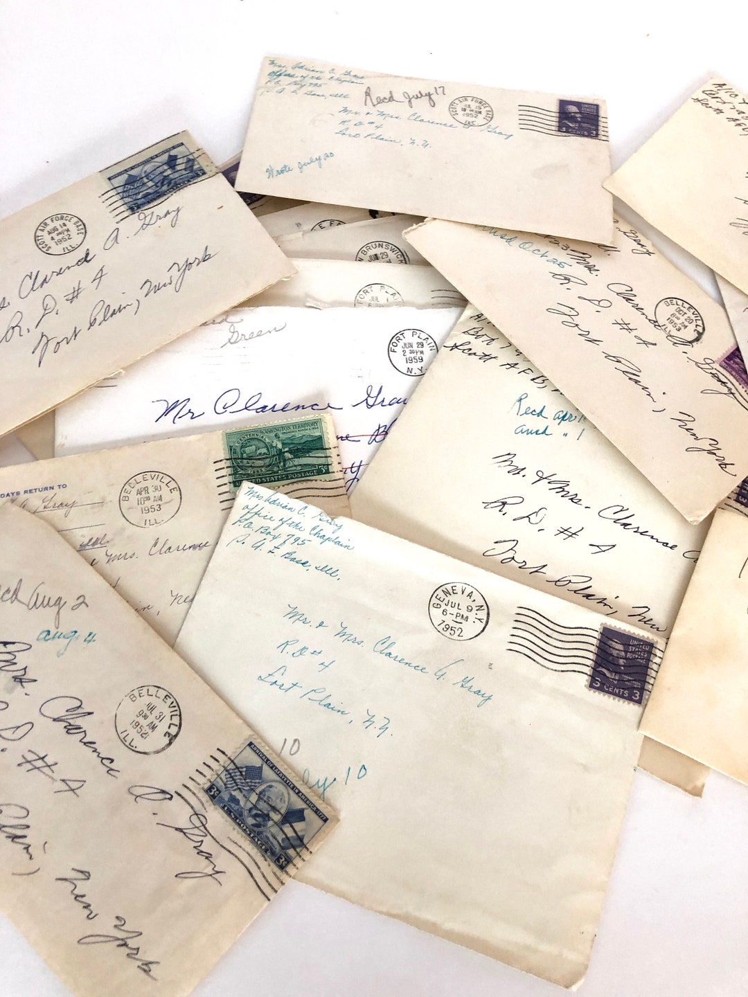 Set of 6 Vintage Handwritten Stamped Envelopes Late 40s-80s Great for ...