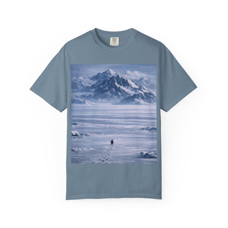 Arctic Penguen Mountain Landscape T-shirt | Snowy Peaks, Ocean Ice ...