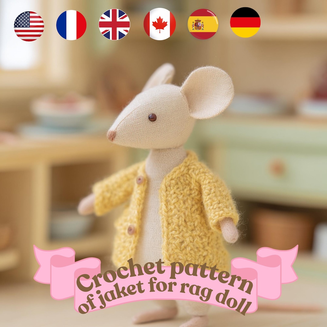 Crochet Cardigan Pattern for Maileg Mouse (PDF) - Etsy