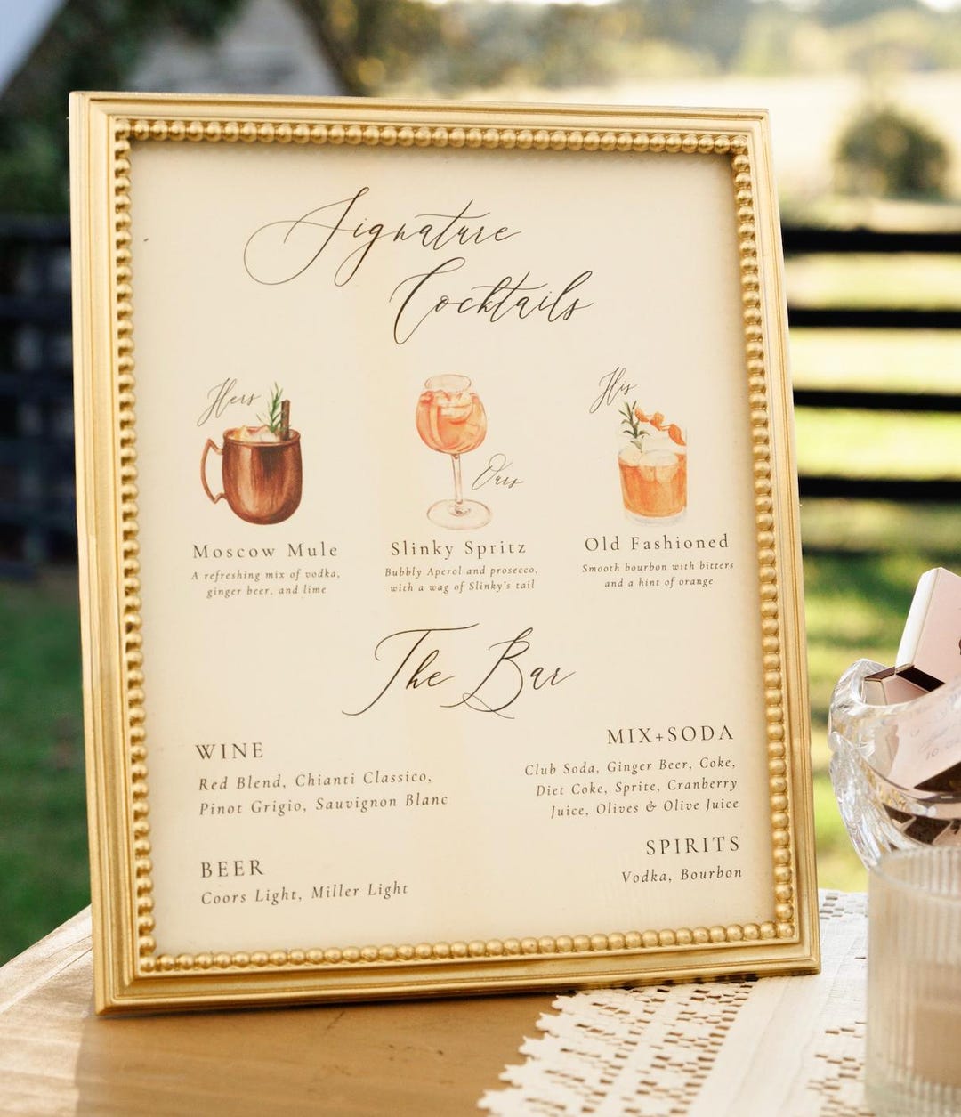 Editable Bar Menu Template 8x10, Signature Cocktails + Beer Wine ...