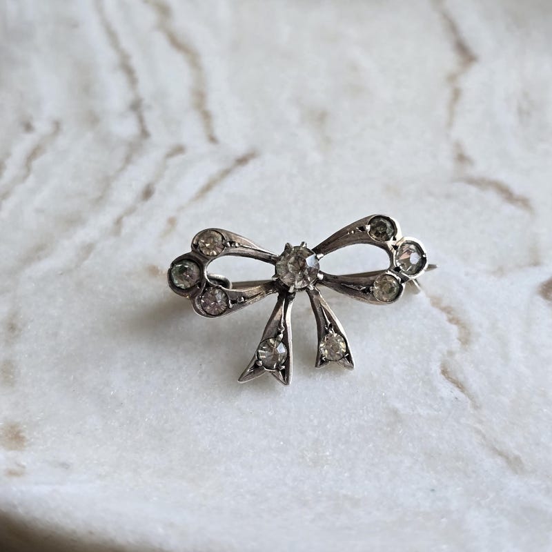 Paste Bow Brooch Antique - Etsy UK