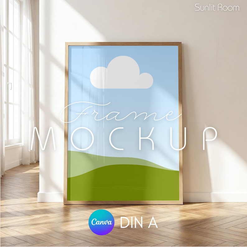 Frame Mockup Canva | White Minimal Mockup | Canva Editable for Sellers ...