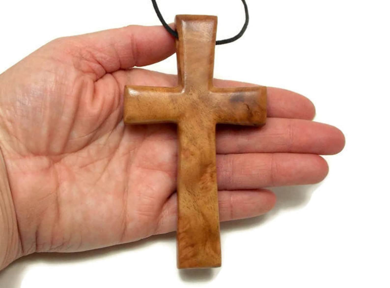 Large Cross Necklace Men's Wooden Cross Necklace Jewelry | Etsy