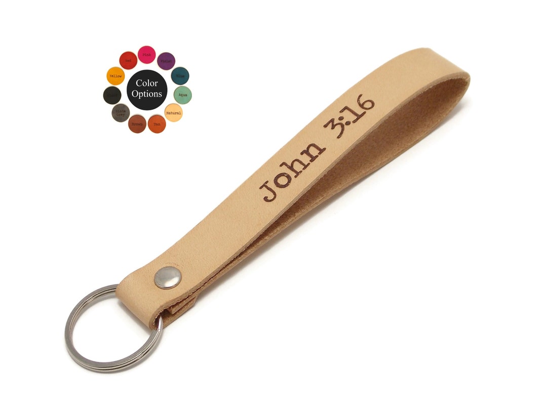 Custom Leather Key Holder Engraved With Any Bible Verse, Available in ...
