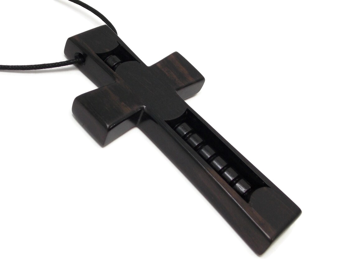 Large Cross Pendant Handmade From Ebony Wood Extra Large - Etsy