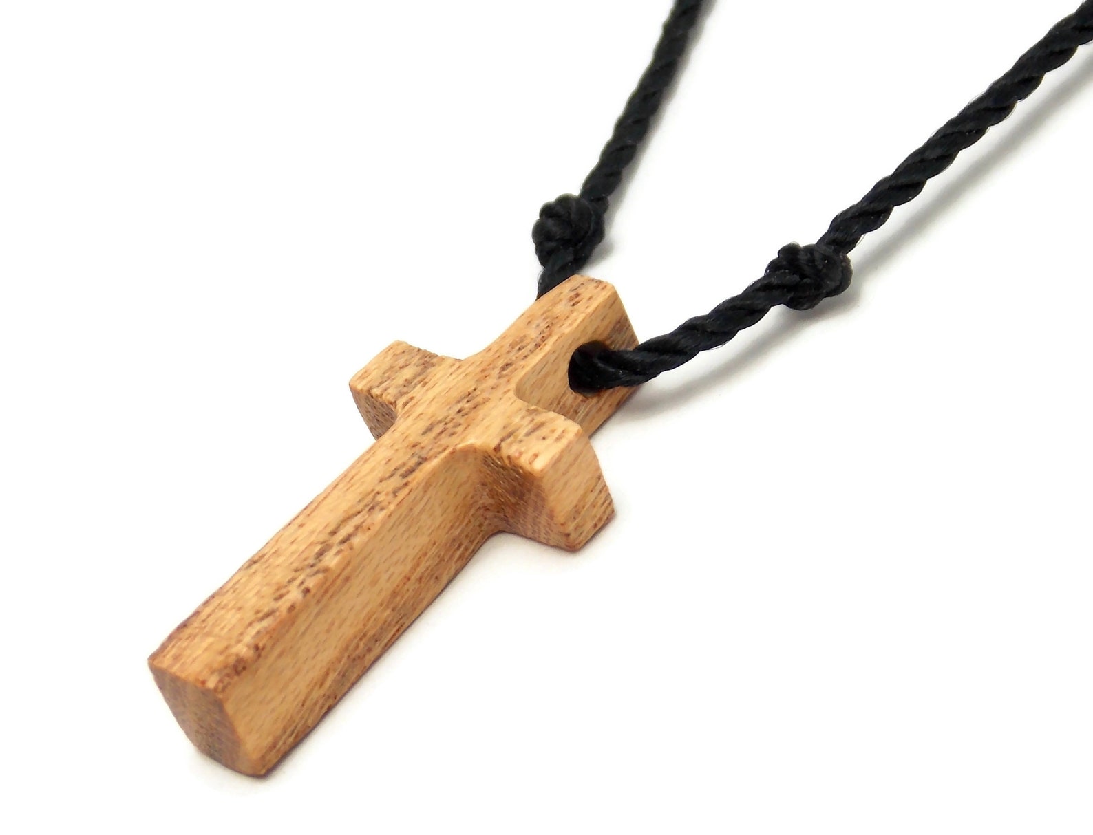 Wooden Cross Necklace Made From Honey Locust Wood, Handcrafted Small ...