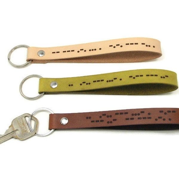 Leather Keychain With Message - Etsy