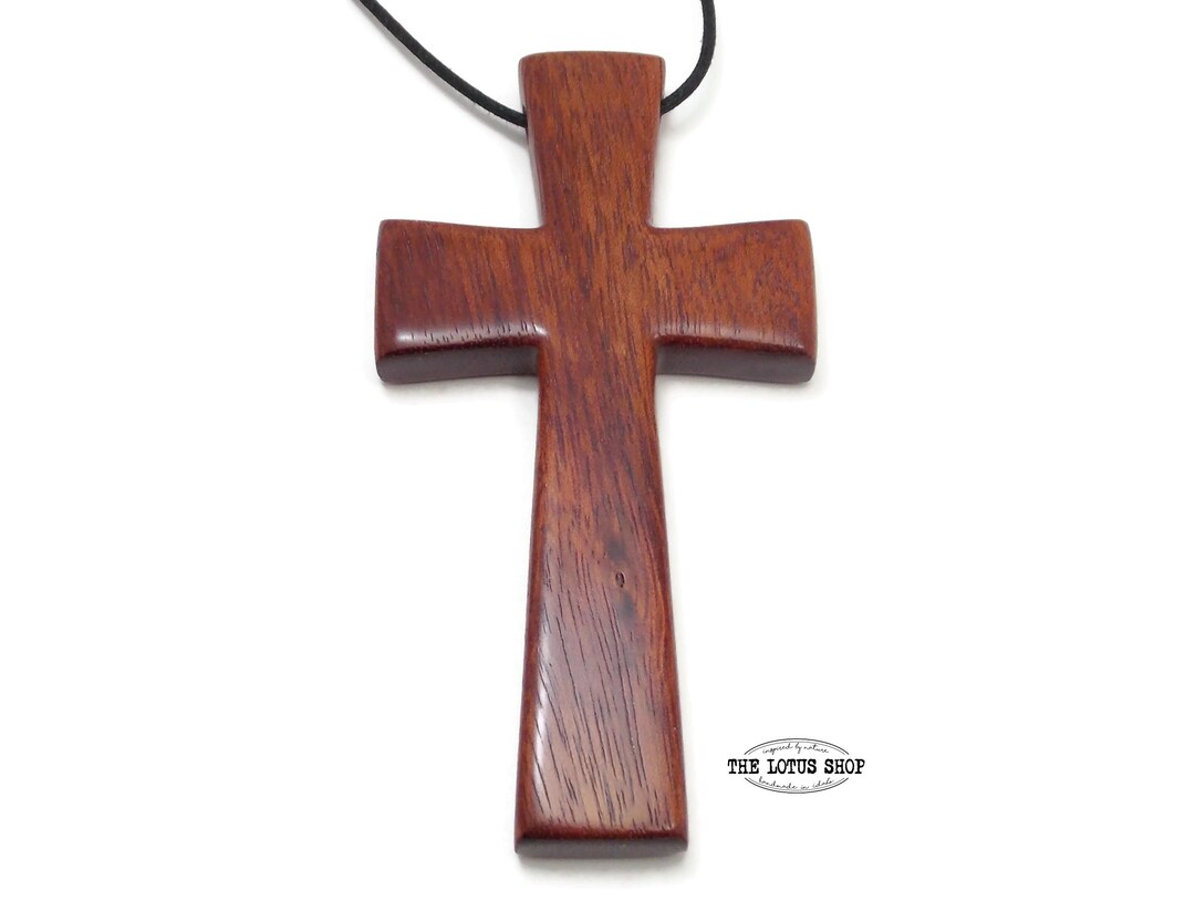 Large Cross Pendant Handmade From Bloodwood, Extra Large Carved Wood ...