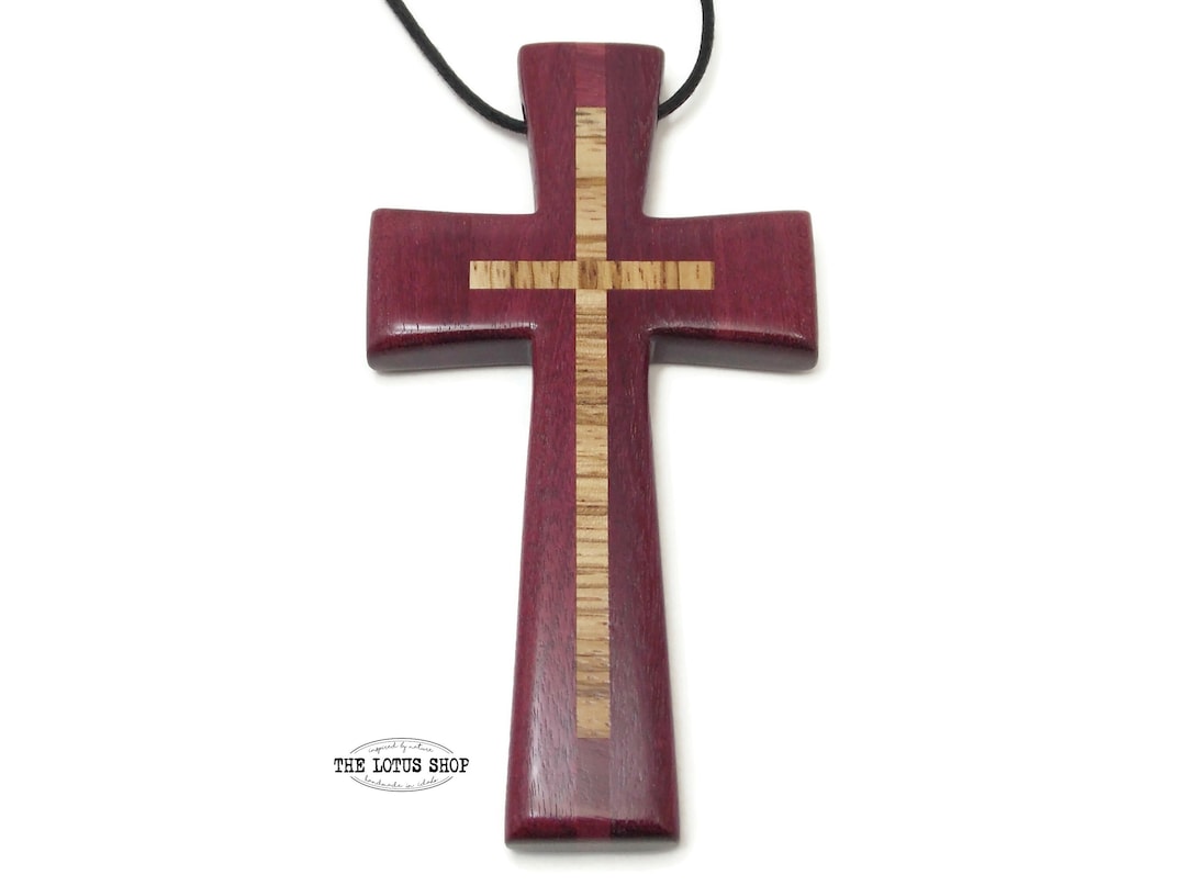 Extra Large Cross Necklace, Handmade in Purpleheart & Zebrawood ...