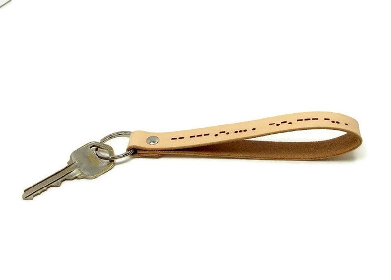 Leather Keychain Laser Engraved With Personal Message Written | Etsy