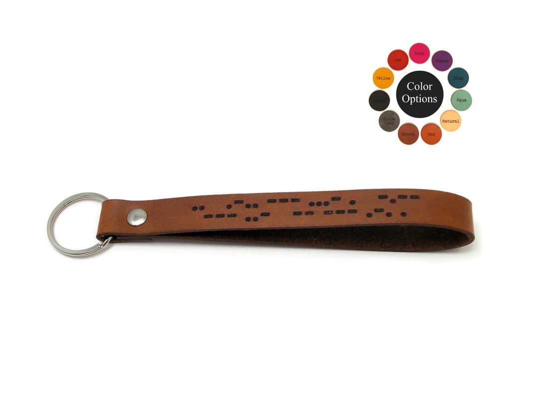 Morse Code Gifts, Personalized Leather Keychain Engraved With Your ...