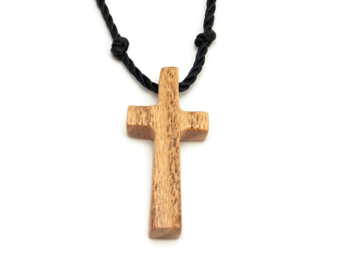 Wooden Cross Necklace Made From Honey Locust Wood, Handmade Cross ...