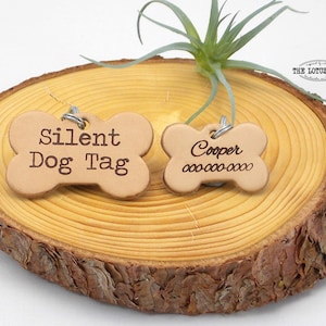 Quiet Dog Name Tags in Multiple Sizes Silent Dog Tags for - Etsy