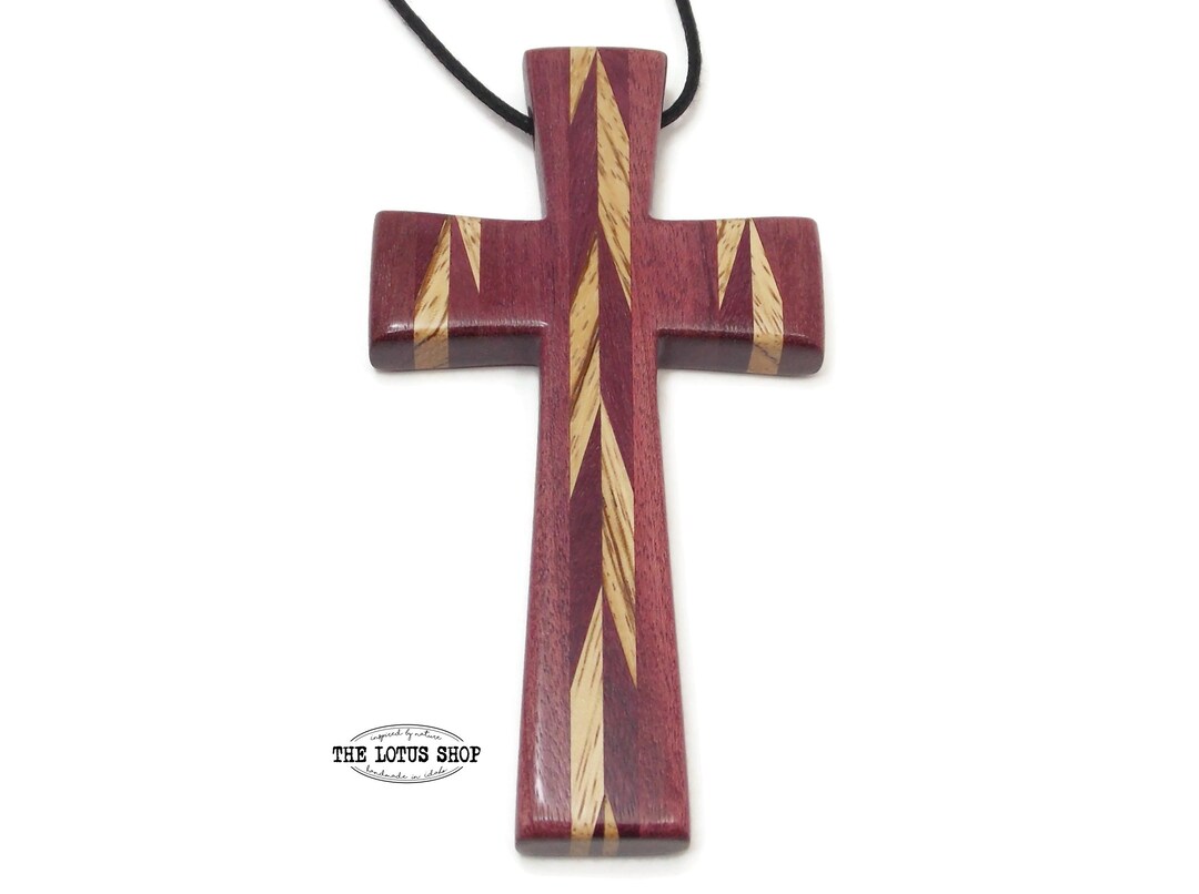 Extra Large Cross Necklace, Handmade in Purpleheart & Zebrawood ...