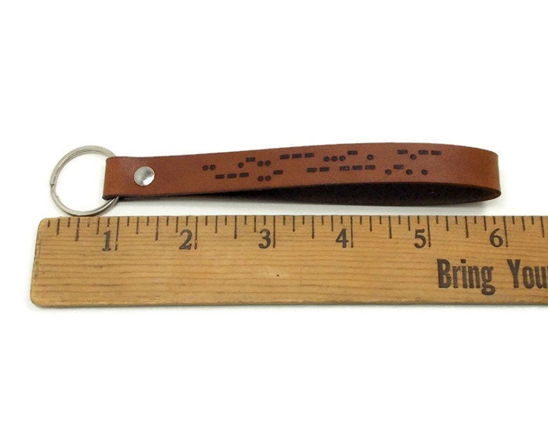 Leather Morse Code Keychain Personalized Leather Key Fob - Etsy
