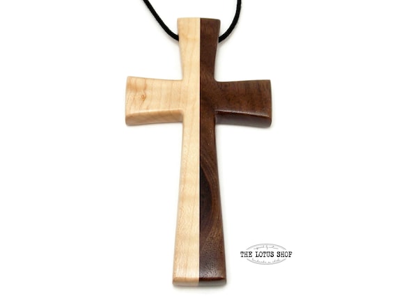 Large Cross for Men Handmade From Walnut and Maple Woods - Etsy