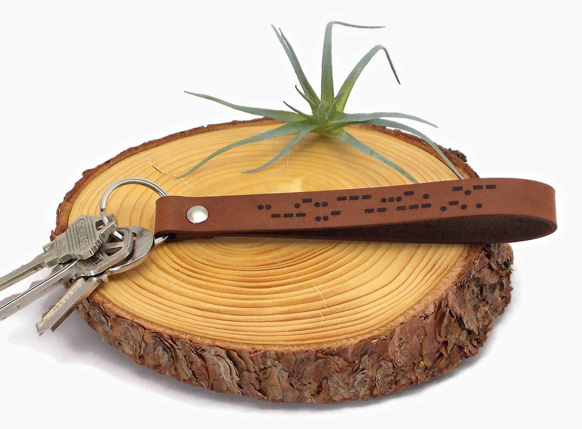 Morse Code Keychain Laser Engraved W/ Personal Message Written - Etsy