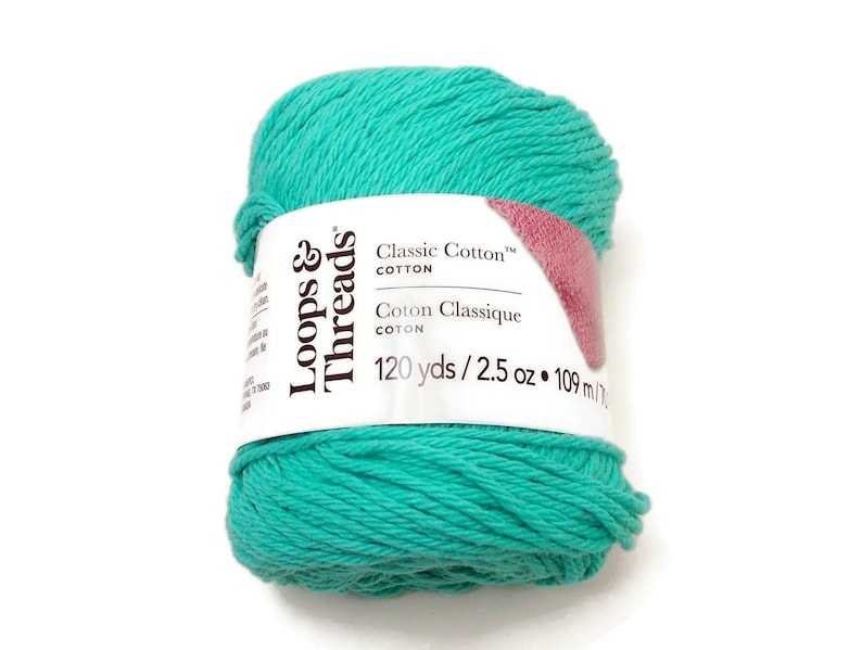 Aqua Loops & Threads Classic Cotton Yarn, 100% Cotton, 2.5 Oz Size - Etsy