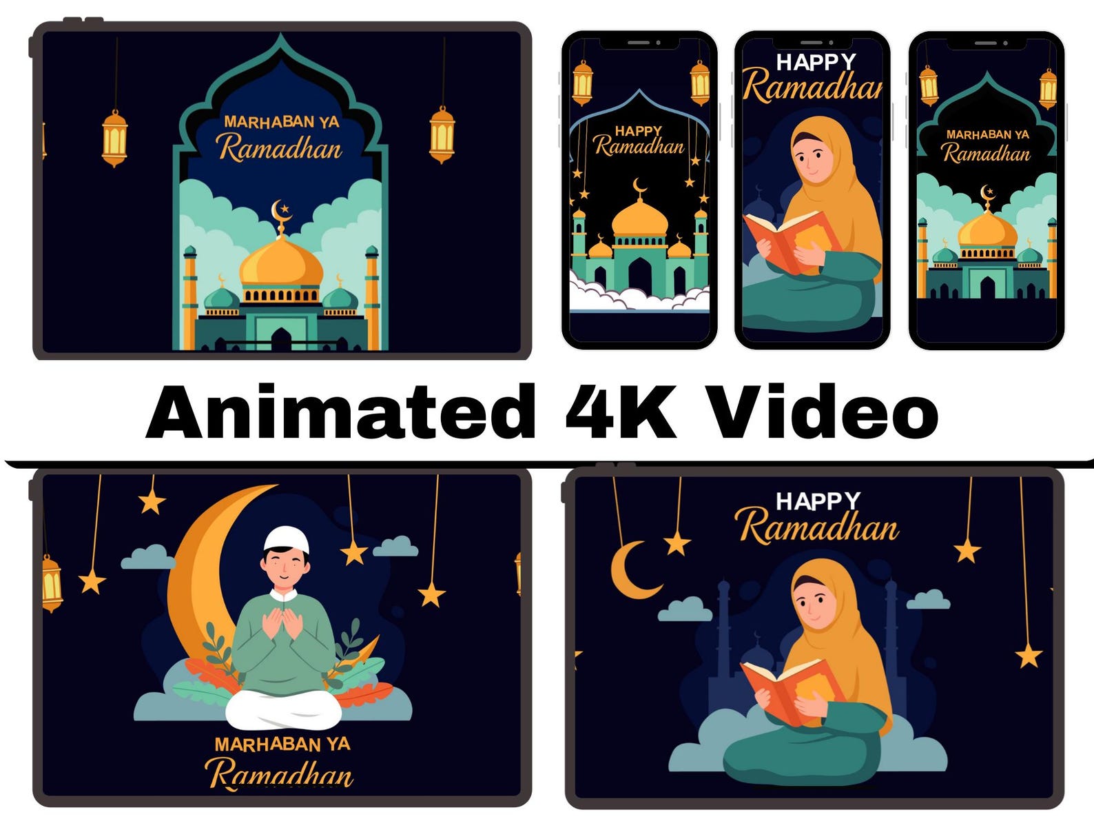 4K Ramadan Animated Background – Islamic Motion Graphic Loop Video ...