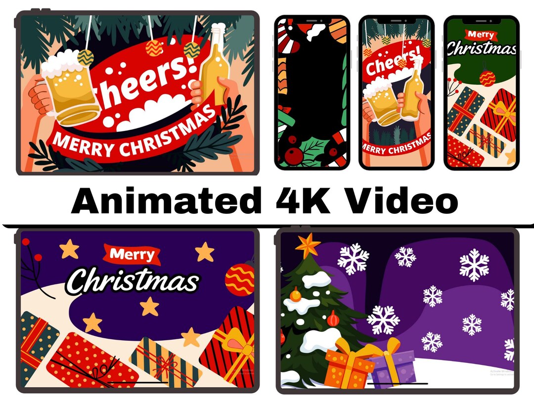 4K Christmas Animated Background Bundle – Festive Holiday Loop Video ...