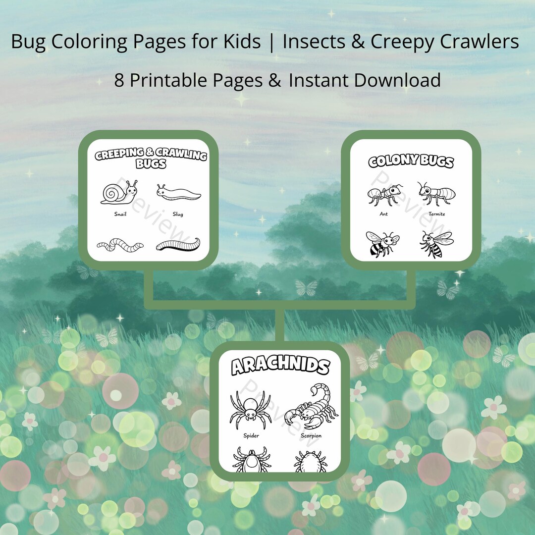 Bug Coloring Pages for Kids | Insects and Creepy Crawlers | Early ...