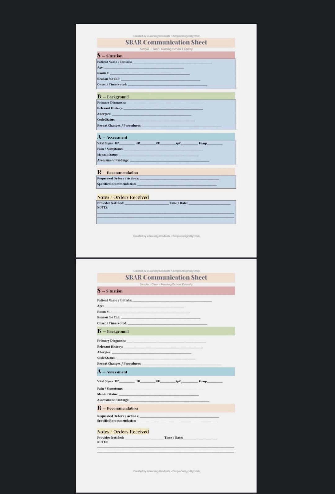 SBAR Nursing Template - Clinical Handoff | Editable Google Docs ...