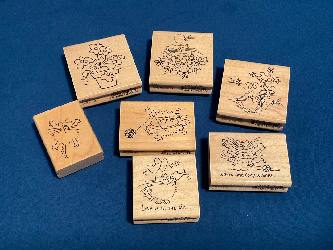Stampendous Fluffles the Cat Wood/rubber Stamps, 2005 - 2006, G2 - Etsy