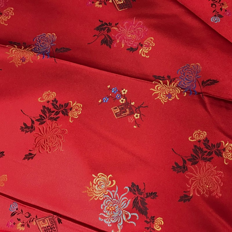 Satin Brocade Fabric - Etsy