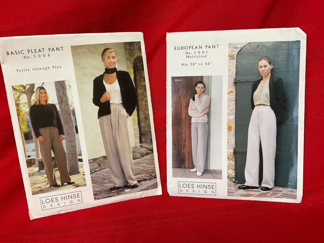 Loes Hines Design Pants Patterns, No.5006 Basic Pleat, No. 5001 ...