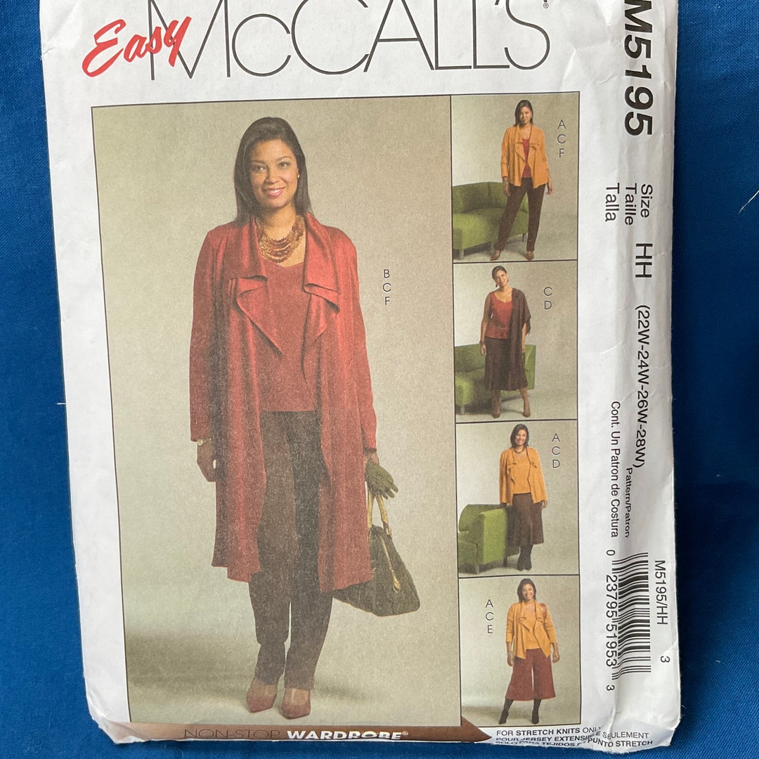 Mccalls 5195 Sewing Pattern, Non Stop Wardrobe, Knit Cardigan, Skirt ...